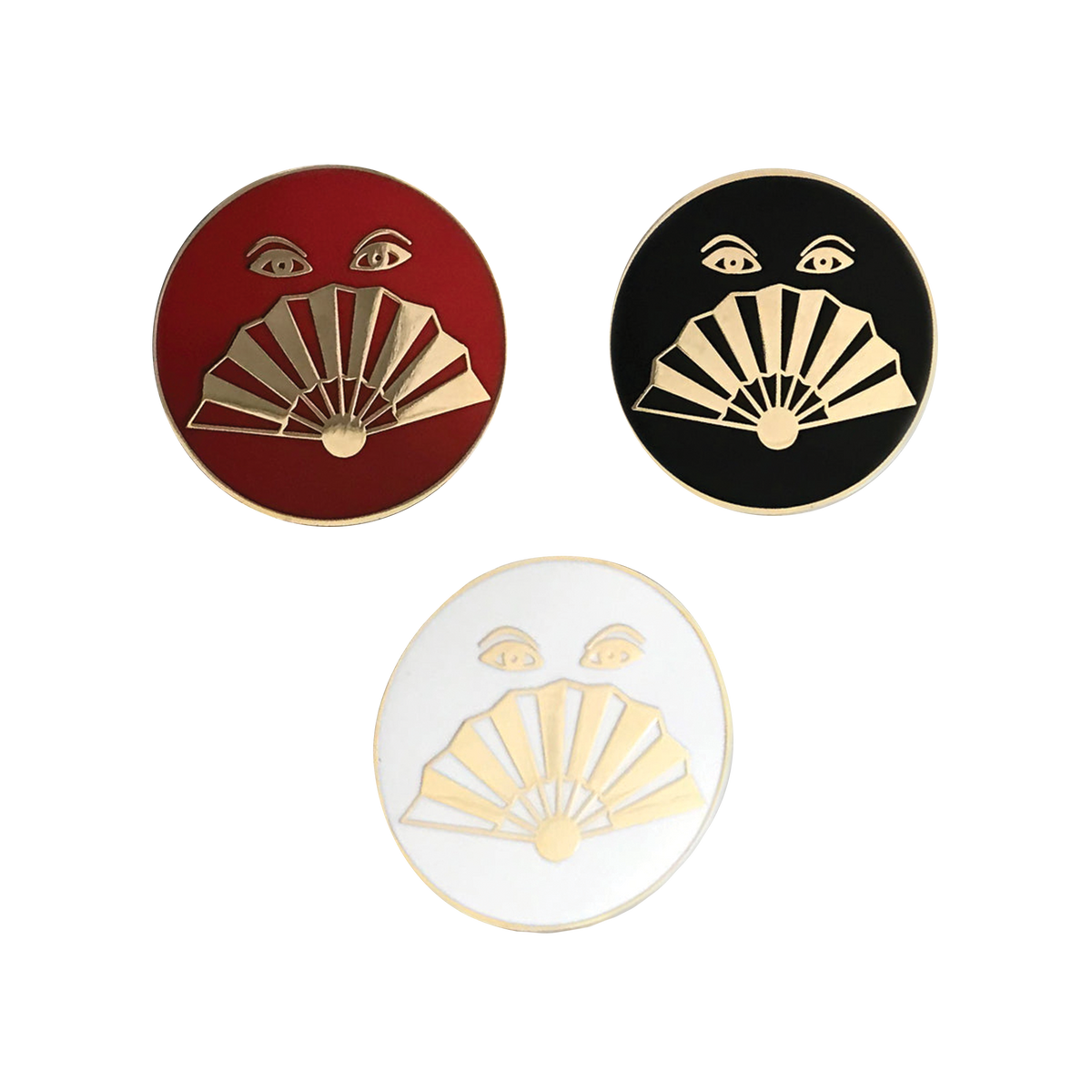 Drab Majesty - Fan Eyes Pin (Gloss)